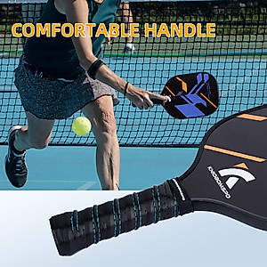 Kniobomspo Fiberglass Pickleball Paddle Set of 2-11mm Thickness with TPU Edge, Non-Slip Handle, and PP Honeycomb Core