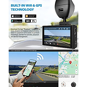 ONDASHCAM 4K Dash Cam with 3.5" LCD Display, 2160P UHD Car Camera Built in WiFi & GPS with Night Vision, G-Sensor, WDR, 170°Wide Angle & Parking Monitor (32GB Micro SD Card Included)