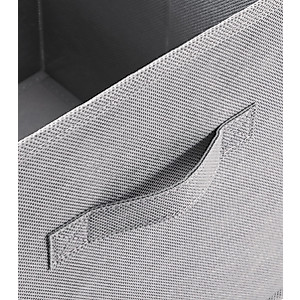 Mrooda Fabric Storage Bins 2 Pack Storage Cubes For Shelves、Storage Bins with 2 Handles 、Rectangle Storage Box Organizer Shelf Baskets 、for clothes toys books and more、color grey 2 pack
