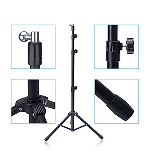 T-SIGN IPad Tripod Stand, Reinforced Foldable Floor Tablet Stand, Height Adjustable 360° Rotating Mount for All 7 to 12 Inches Tablets, Carrying Case, Phone Holder, Bluetooth Remote Control