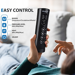CINCOM Leg Massager, Leg Compression Massager with Heat for Circulation and Pain Relief Air Compression Foot Calf Thigh Massager with Handheld Controller