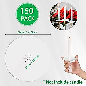 150 Pack Church Candle Drip Protectors Candlelight Service Kit Heavy Duty Paper Candle Holders for Candlelight Vigil Church Service, Devotional Candles, Christmas Eve Candles