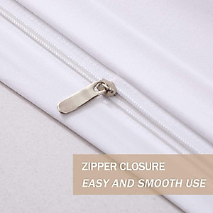 Exotica Collection Duvet Cover Set 800 High Thread Count 100% Egyptian Cotton 5-Pieces Duvet Set (1 Duvet Cover + 4 Pillow Shams) Zipper Closure, Full/Queen, White Solid