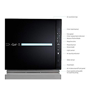 RabbitAir MinusA2 Ultra Quiet HEPA Air Purifier - Stylish, Efficient and Energy Star (SPA-780A, Black, Odor Remover)