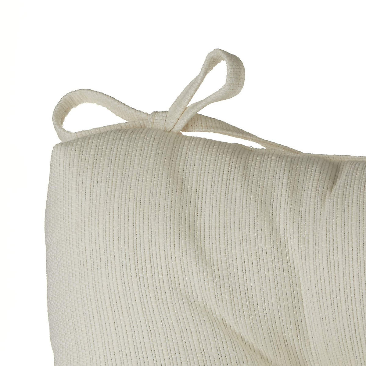 Klear Vu Omega Non-Slip Rocking Chair Cushion Set with Thick Padding and Tufted Design, Includes Seat Pad & Back Pillow with Ties for Living Room Rocker, 17x17 Inches, 2 Piece Set, Ivory