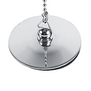 1 ⅞ Inch Bathtub Plug Chrome Stainless Strainer Kitchen Sink Bathroom Bathtub Basket Strainer Replacement Drain Cover Stopper Solid Metal Waste Plug with Chain