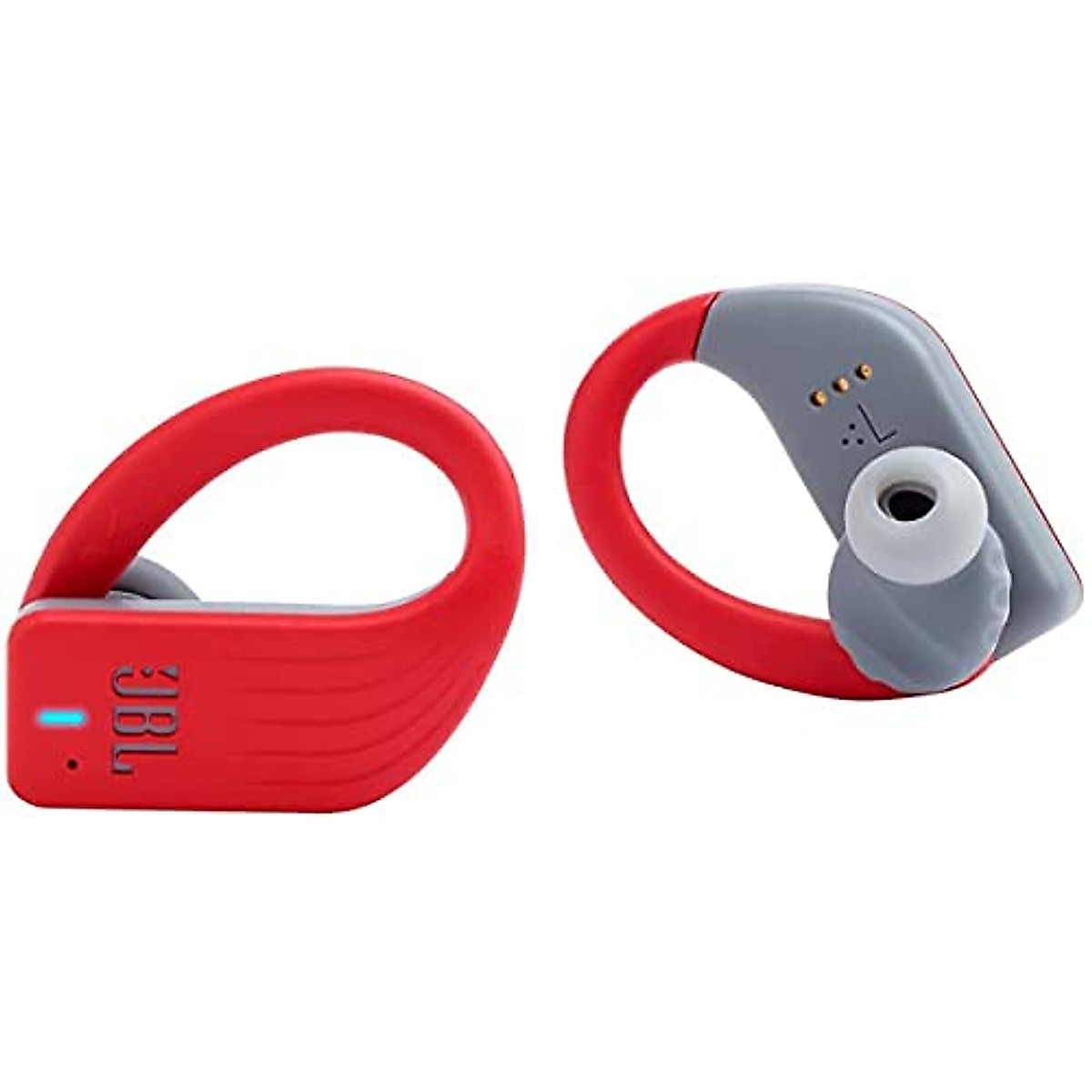 JBL TWS True Wireless in-Ear Headphones Bundle with Deluxe Hardshell Case (Endurance Peak, Red)