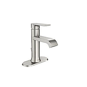 MOEN Genta Single Hole Single-Handle Bathroom Faucet in Spot Resist Brushed Nickel