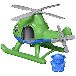 Green Toys Helicopter, Green/Blue CB - Pretend Play, Motor Skills, Kids Flying Toy Vehicle. No BPA, phthalates, PVC. Dishwasher Safe, Recycled Plastic, Made in USA.