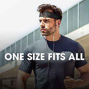 Braylin Men's Headbands, 3-Pack Headbands for Men, Sport Headbands for Running Fitness Yoga Cycling, Sweat Wicking Non Slip