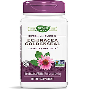 Nature's Way Premium Blend Echinacea Goldenseal 900 mg per Serving 180 Capsules