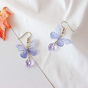 Zittop Charming Elegant Butterfly Heart Gem Earrings Earrings Stud Earrings Stud
