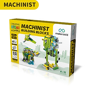 WOOLIKE STEM Robot Building Kits Toys 100+ in 1 Robot Science Kits 378 Pieces DIY Educational Building Blocks for Kids Ages 6+ Years Old Makerzoid