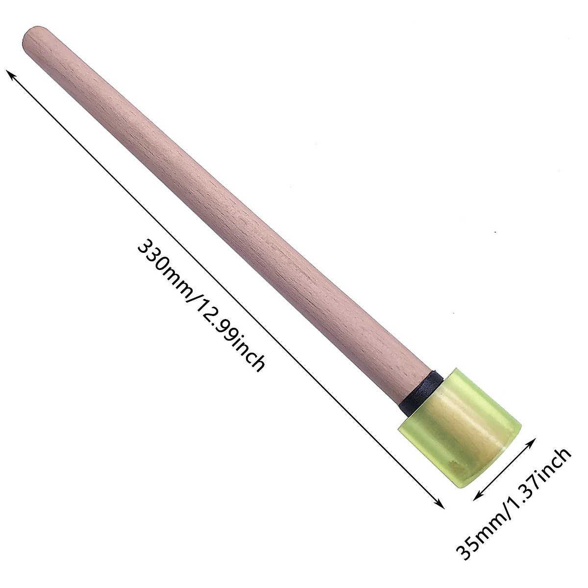 TUOREN Steel Drum Pan Mallets Sticks 13" Rubber Drumstick for Playing Tenor Steelpan, Steel Tongue Drum with Wooden Handle