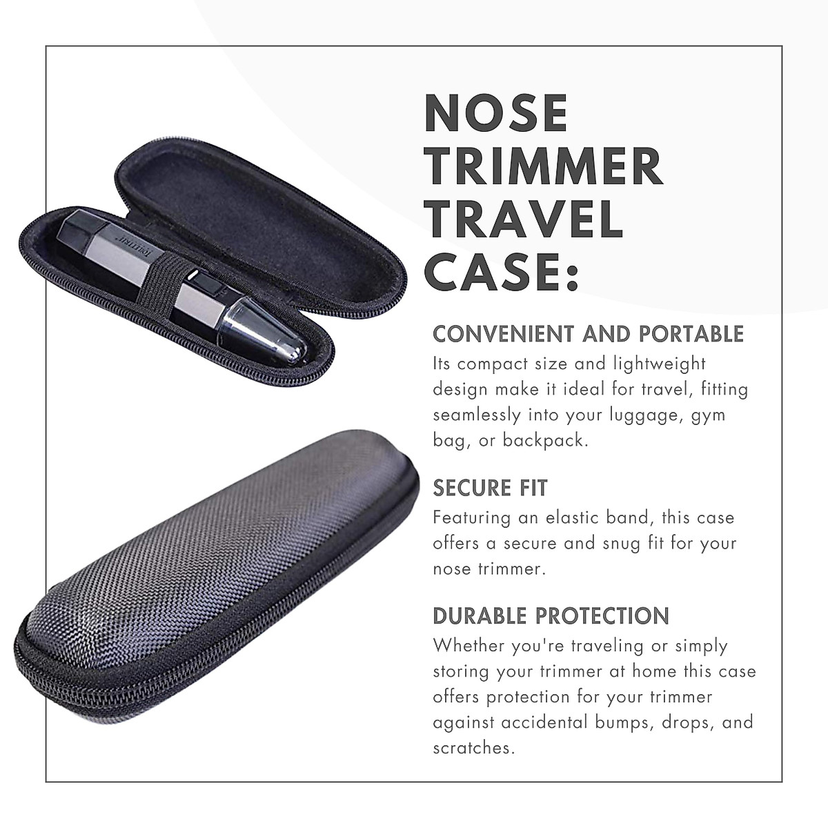 ToiletTree Products Water Resistant Heavy Duty Steel Nose Trimmer with LED Light and Travel Case