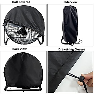 Tenot Outdoor Fan Cover Dust-proof, Heavy Duty Outdoor Fan Covers Waterproof Uv-resistant, Electric Fan Cover for 20 Inch Industrial Floor Fan