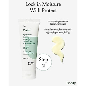 Bodily - Nip Duo Nipple Cream for Breastfeeding - 100% Natural - Lanolin Free Nipple Cream Set - Organic Nipple Butter to Hydrate and Protect Dry, Sore Skin - 2X 0.5oz