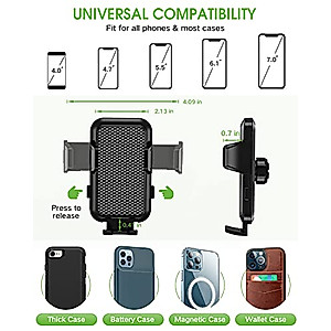 [Upgraded] Cup Phone Holder for Car, EOCAHO Universal [No Shaking] Cup Holder Phone Mount with Expandable Base for Car Truck, Adjustable Cell Phone Holder Car,Compatible with iPhone Samsung All Phones