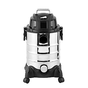 Amazon Basics 6 Gallon, 3.5 HP Stainless Steel Wet/Dry Vacuum, Ss, Grey, Black