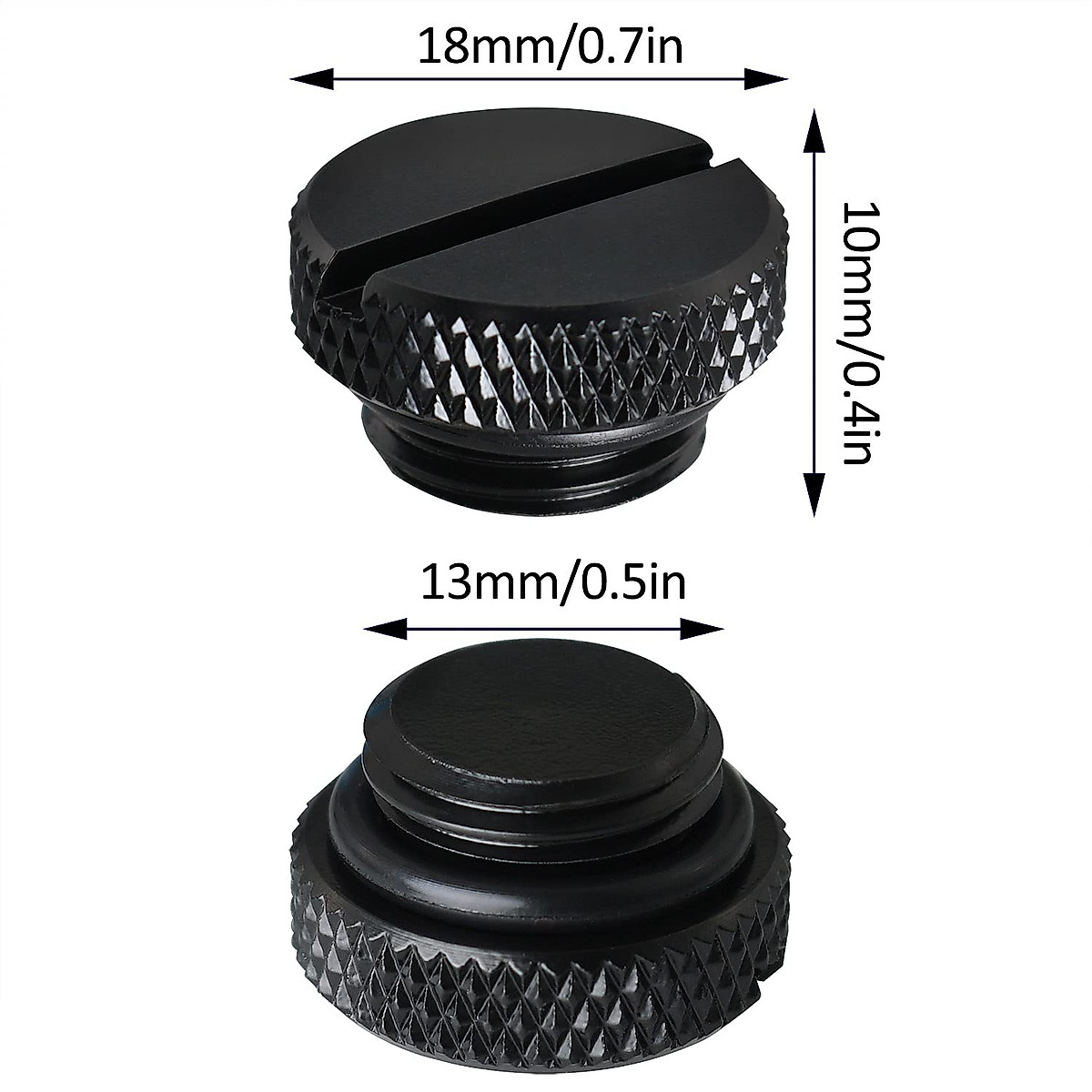 LUORNG 4PCS Plug Fitting with O-Ring for PC Water Cooling Systems, Computer Water-cooled Water Stop Plug-G1/4 Thread