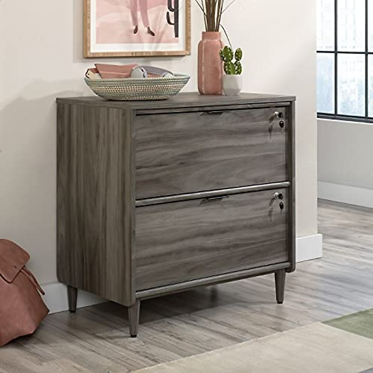 Sauder Clifford Place Lateral File Cabinet in Jet Acacia, Jet Acacia Finish
