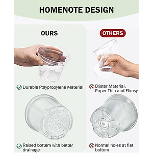 homenote Clear Nursery Pots for Plants,3/4/5 Inch Plant Pot for Planting Plastic Seedling Pots with Drainage Holes Seed Starter Pot Flower Pots High Transparency with 20 Plant Labels (30 Pack)