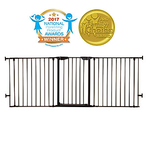 Dreambaby Newport Adapta Baby Gate - Use at Top or Bottom of Stairs - for Straight, Angled or Irregular Shaped Openings (Black)
