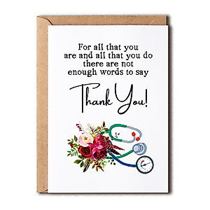 NTVShop Cute Thank You Card - Healthcare Worker Thank You Card - Nurse Appreciation Card - Perfect Card For Doctor Nurse