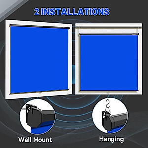 RAUBAY Retractable Pull Down Black Screen Backdrop - 78.7"x 86.6" Collapsible Wall-Mount Background for Professional Video Production, Photography, TikTok and Video Conferencing