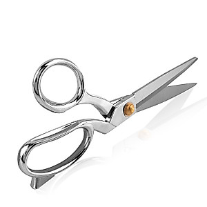 eZthings® Heavy Duty 10.5" Scissors For Cutting Fabric, Leather, and Raw Materials (10.5 Inch Silver)