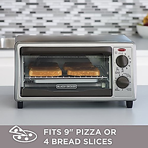 BLACK+DECKER 4-Slice Countertop Toaster Oven, Stainless steel Silver TO1322SBD