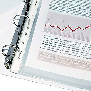 Rubex Sheet Protectors 8.5 x 11 inch Clear Page Protectors Plastic Sleeves Reinforced 11 Hole fit for 3 Ring Binder Top Loading 9.25 x 11.25 inch (50 Sheets)