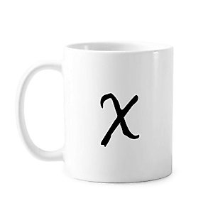 Greek Alphabet Chi Black silhouette Mug Pottery Ceramic Coffee Porcelain Cup Tableware