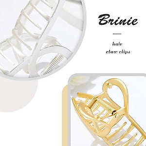Brinie Hair Claw Clips Gold Metal Clips Claw Large Hair Clip for Thick Thin Hair Hair Accessories for Women and Girls (2PCS)