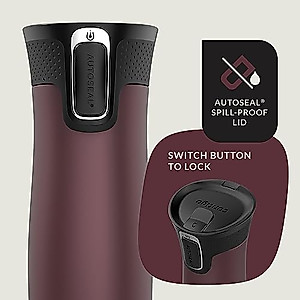 Contigo West Loop 2.0 Leak-Proof, Spill-Proof Insulated Stainless Steel Travel Mug, 16oz., Chocolate Truffle Metallic