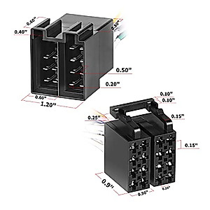 16 Pin ISO Radio Wire Harness Adapter (Pair, Male & Female) Fits for Peterbilt Freightliner Semi Truck International Volvo Sterling Mack Kenworth Stereo