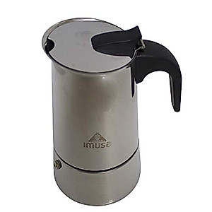 IMUSA USA B120-22062M Stainless Steel Stovetop Espresso Coffeemaker 6-Cup, Silver