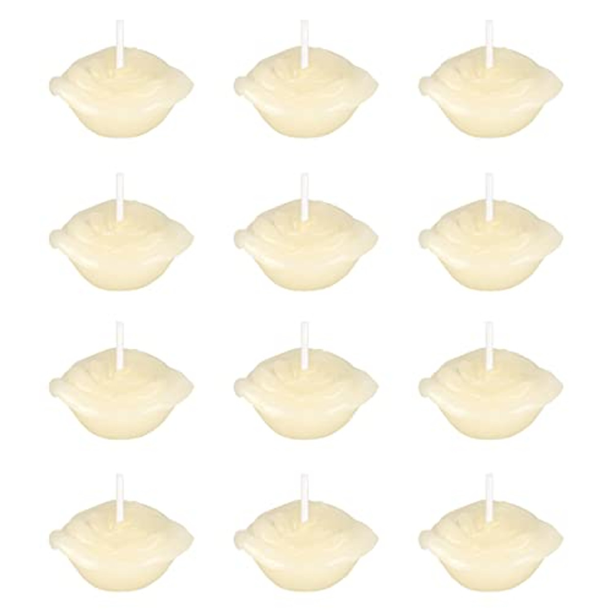 Mega Candles 12 pcs Unscented Ivory Floating Rose Petals Flower Candle, Hand Poured Paraffin Wax Candles 1.5 Inch Diameter, Home Décor, Wedding Receptions, Baby Showers, Birthdays, Parties & More