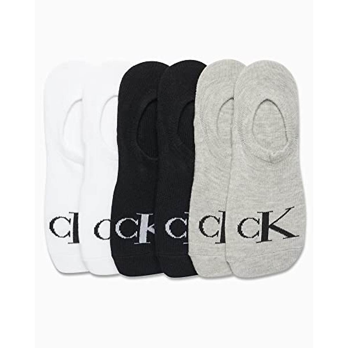 Calvin Klein Women's Socks - Comfort Cuff Sneaker Liner (6 Pack), Size 4-10, Grey Logo Assorted