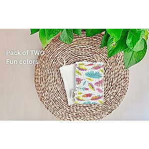 Premium Exfoliating Pad, Scrub, Body Scrubber, Dual-Sided with African Net/Cotton Flannel and Terry Cloth – Bath Shower Sponge-Gets You Clean, Not Just applying Soap – 24 Random Designs (2-Pack)