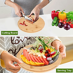 Salad Bowl with Serving Utensils, Large Salad Bowl with Wooden Lid, 9.8inch Bamboo Fiber Salad Mixing Bowl Set with Servers, Fruit Salad Bowl with 4 Small Bowls for Dessert Vegetables Pasta (White)