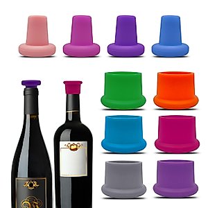 10 PCS Silicone Wine Stoppers, Reusable Beer Wine Corks, Sparkling Bottle Stopper, Wine Bottle Caps，Glass Corks Beverages Beer Champagne Bottles for Corks to Keep Wine Storage Fresh Tools