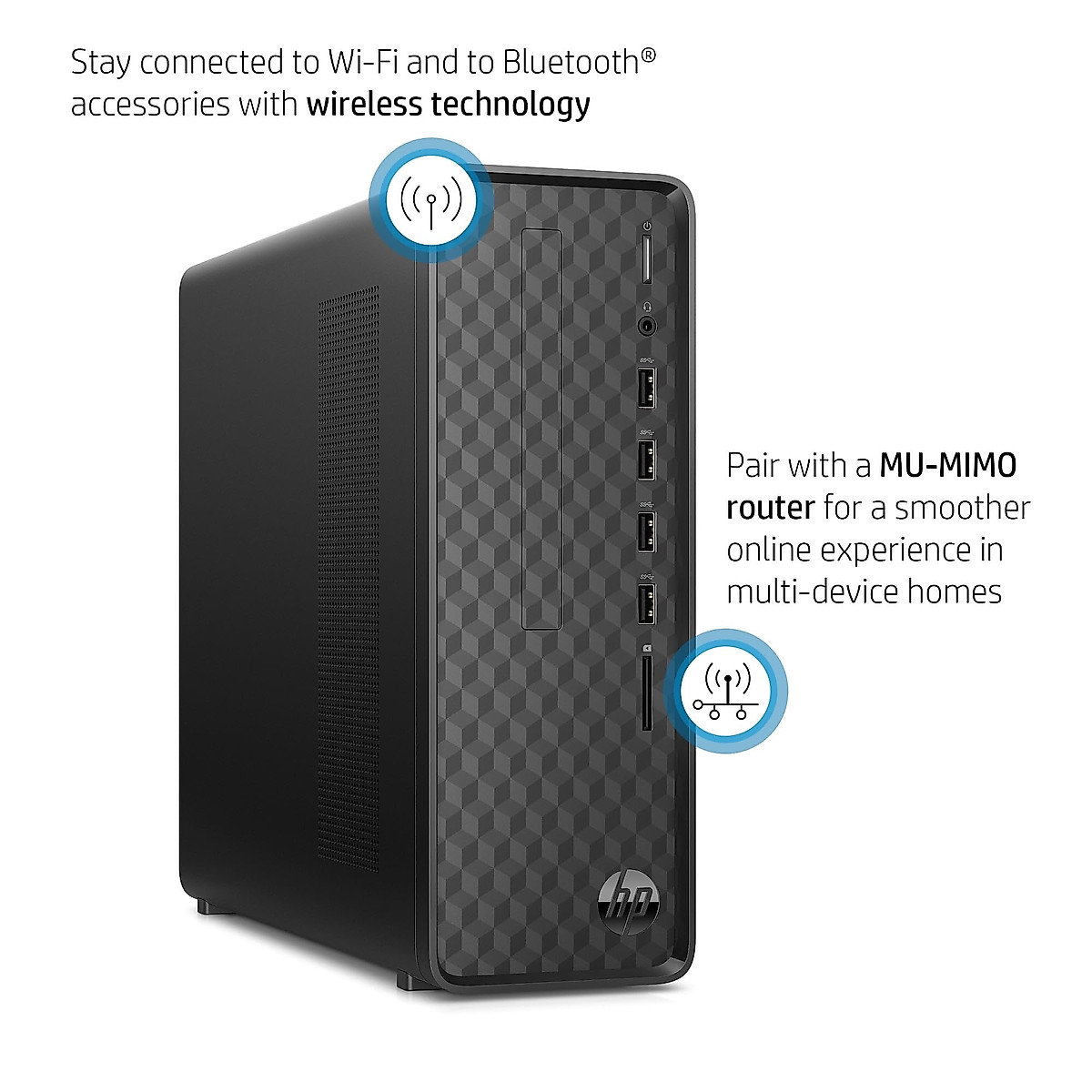 HP 2023 Slim Desktop Computer PC, Intel Core i3-10105 (Up to 4.4 GHz), 16GB RAM, 1TB SSD, WiFi, Bluetooth, HDMI, RJ-45, Mouse and Keyboard, Windows 11 Home, Dark Black