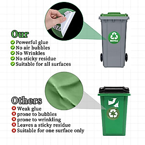 Sibba Recycling Stickers Trash Bin Pop Up Cans Garbage 12 PCS Home Kitchen Supplies Indoor Housewarming Pull Out Bin Recycle Outdoor Camping Decorations Inside Backyard Fling Containers Disposal