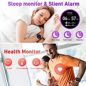 Smart Watch for Men Women Fitness: (Make/Answer Call) Bluetooth Smartwatch for Android iOS Phone Waterproof Sport Running Digital Watches Blood Pressure Heart Rate Monitor Sleep Tracker Step Counter