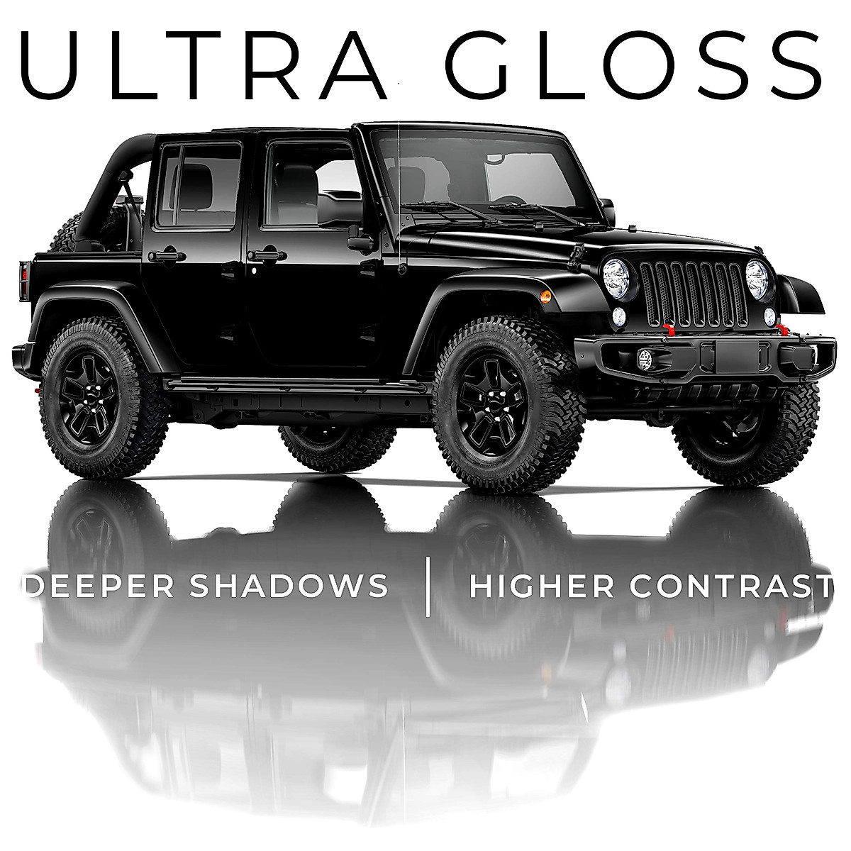 VViViD+ Ultra Gloss Premium Vinyl Car Wrap Film (1ft x 5ft, Gloss Piano Black)