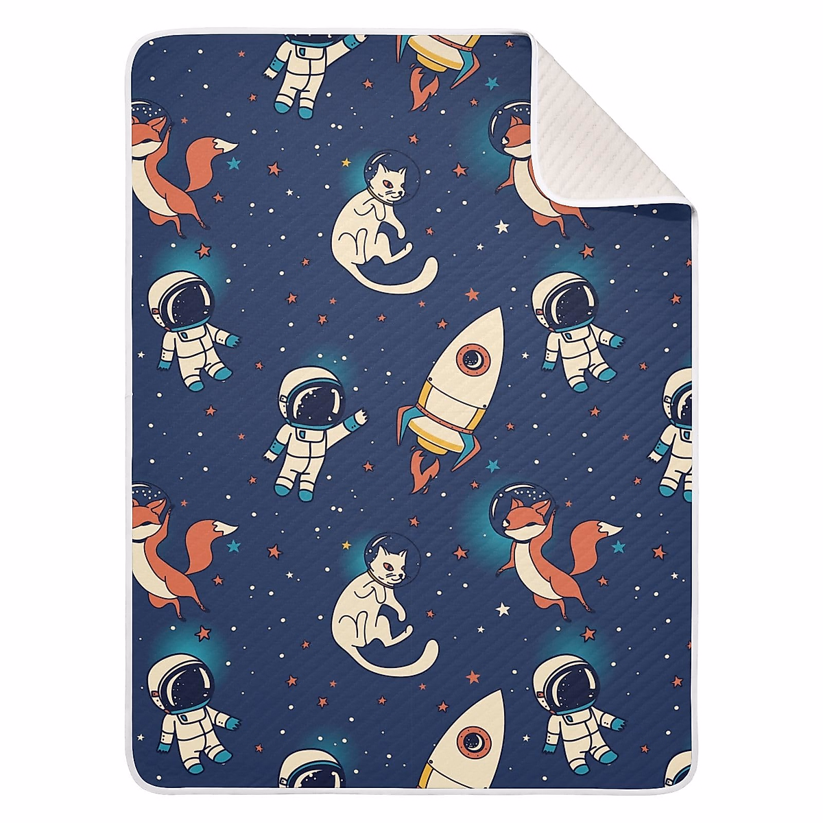 WELLDAY Baby Blanket for Boys Girls - Cute Cosmic Pattern Blankets, Unisex Soft and Comfor Children Blanket for Children Sound Sleep Boys and Girls Gifts 30 x 40 Inch