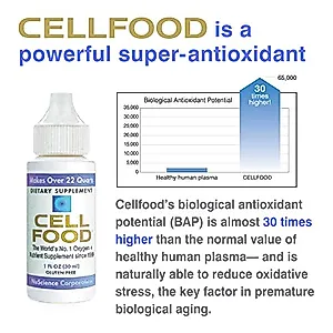 Cellfood Liquid Concentrate, 1 fl oz - Oxygen + Nutrient Supplement - Supports Immune System, Energy, Endurance, Hydration & Overall Health - Gluten Free, Cert. Kosher - Makes Over 22 Quarts