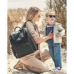 Skip Hop Diaper Bag Backpack: Evermore, Multi-Function Baby Travel Bag 6 in 1, Black