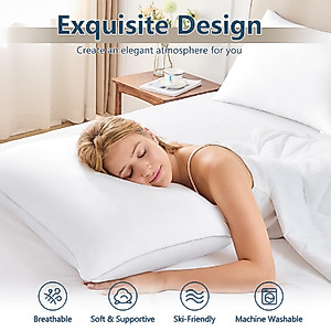 CozyLux Pillows King Size Set of 2, Hotel Quality Bed Pillows for Sleeping 2 Pack, Cooling Pillows for Side Back and Stomach Sleepers, Down Alternative Luxury Soft Supportive Fluffy Pillows (19x34)